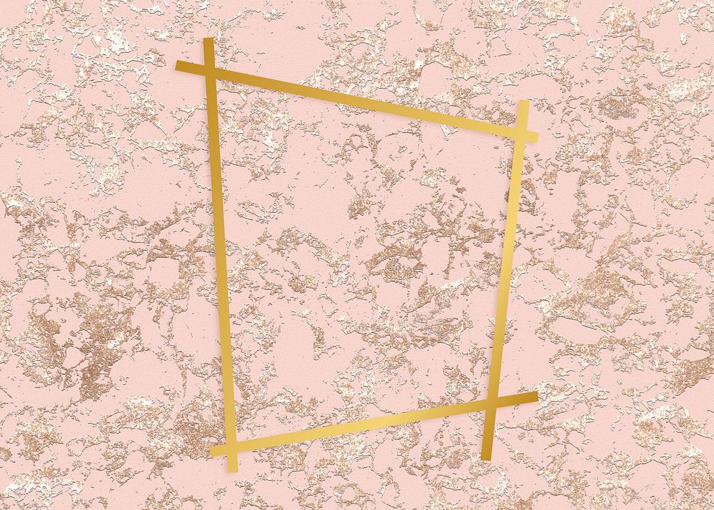 Golden framed trapezium on a pink | Premium Photo - rawpixel