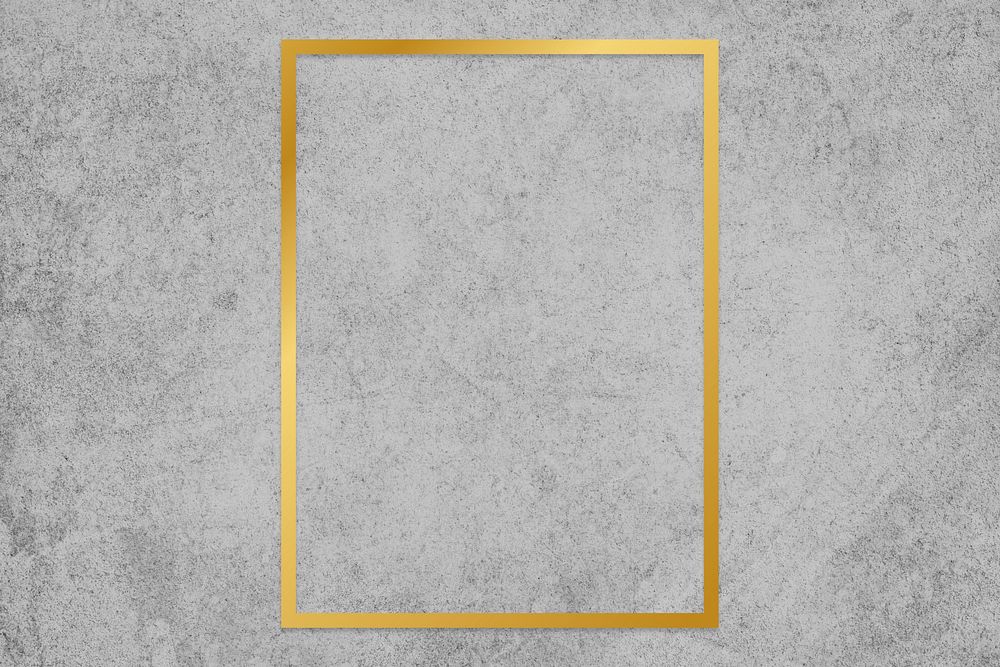 Gold rectangle frame gray concrete | Premium Photo - rawpixel