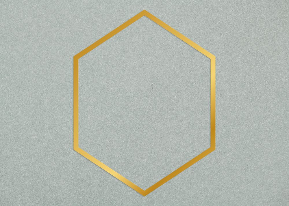 Gold hexagon frame on a gray | Premium Photo - rawpixel