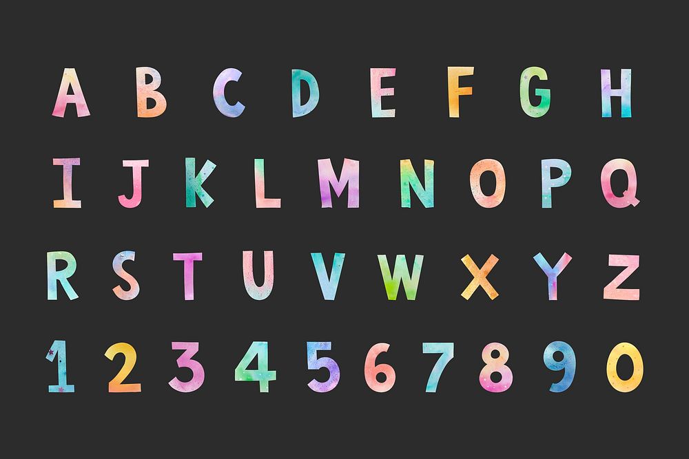 Abc and number set vector | Premium Vector - rawpixel