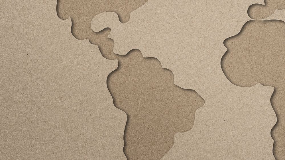 Brown paper globe wallpaper psd | Premium PSD - rawpixel