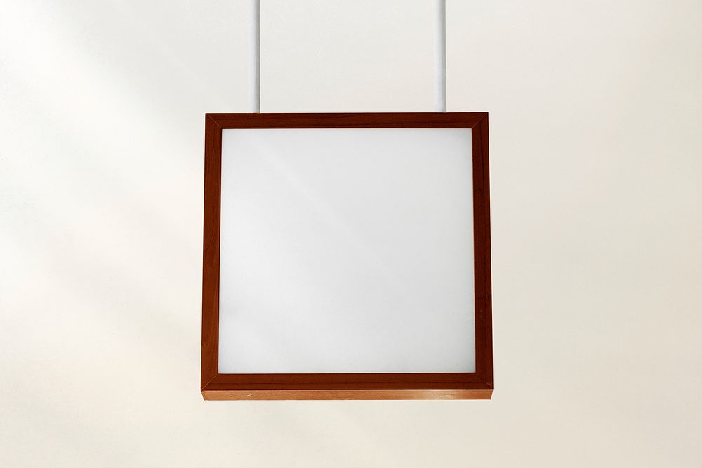 Wooden square sign, business branding | Free Photo - rawpixel