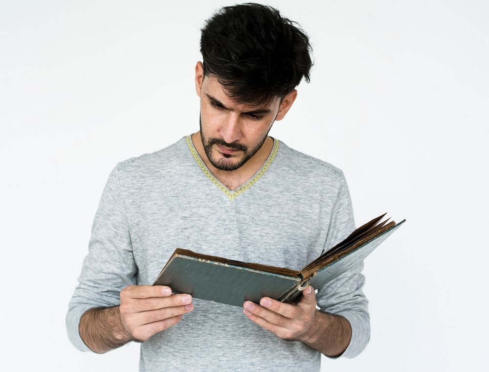 Portrait man reading book | Premium Photo - rawpixel