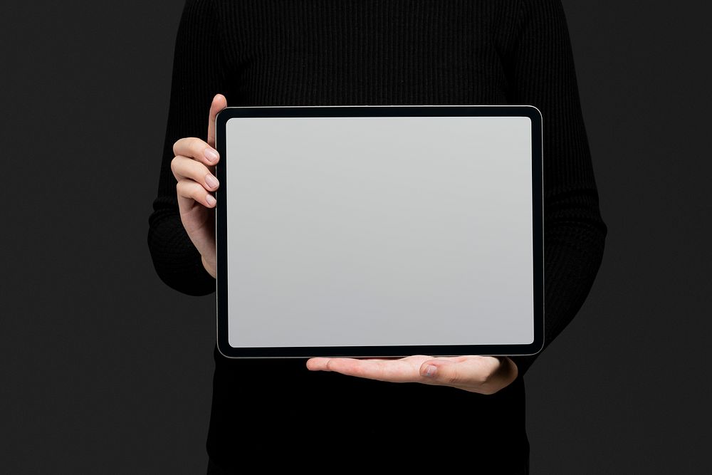 Hand holding blank tablet design | Free Photo - rawpixel