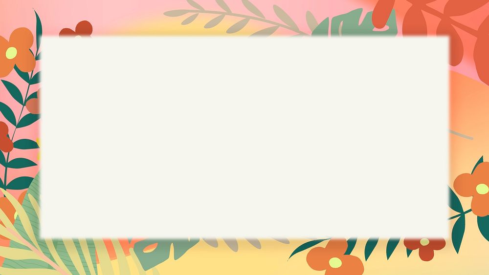 Colorful tropical flowers rectangle frame | Free Photo - rawpixel