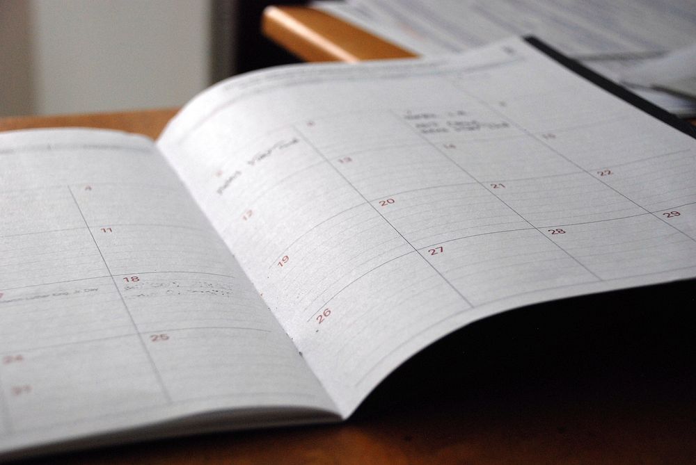 open calendar short notes scribbled | Free Photo - rawpixel