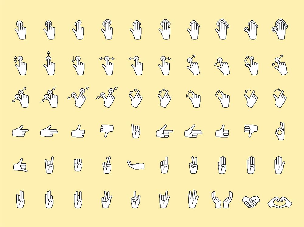 Illustration hands gesture set thin | Premium Vector - rawpixel