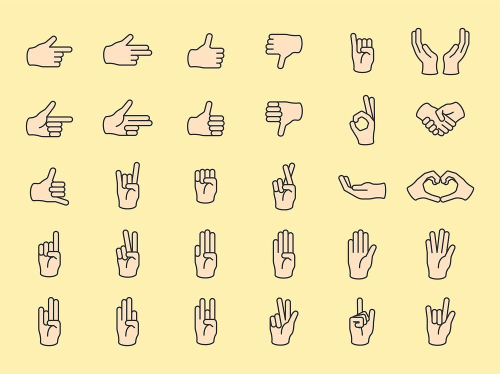 Illustration of hands gesture set | Free Vector - rawpixel