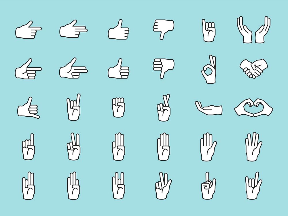 Illustration hands gesture set thin | Premium Vector - rawpixel