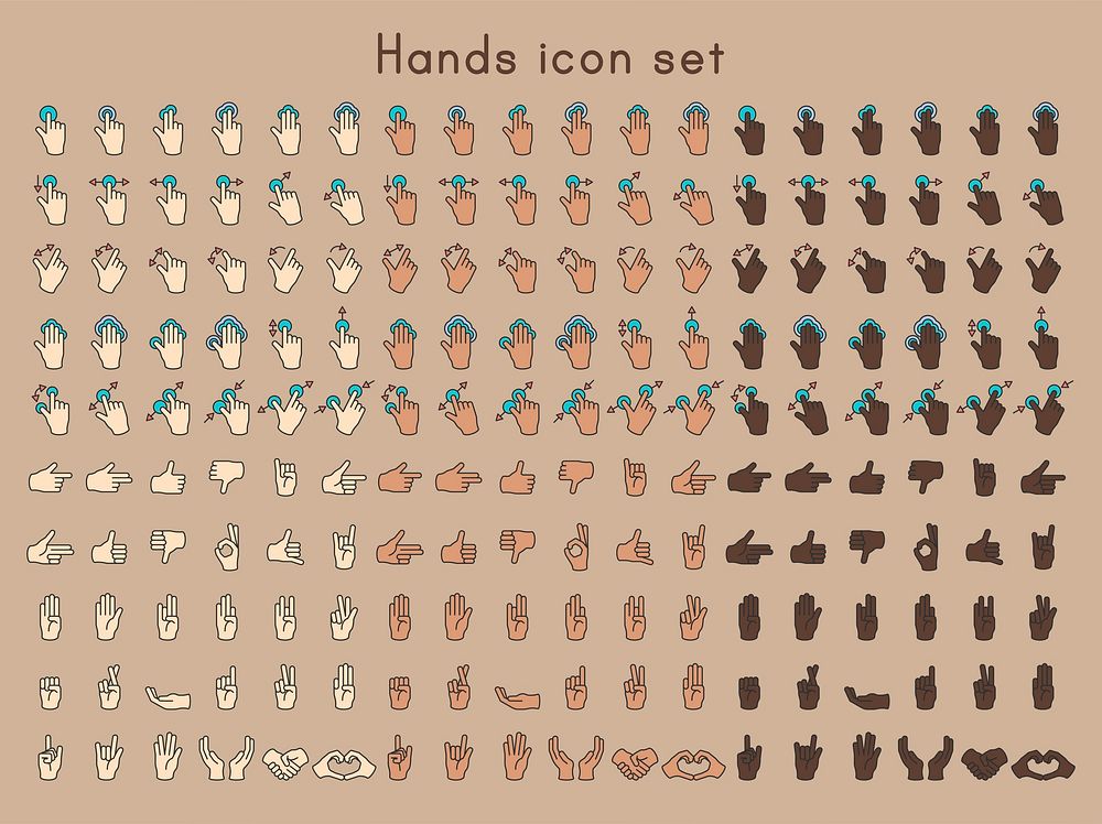 Illustration hands gesture set thin | Premium Vector - rawpixel