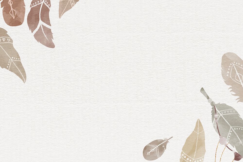 Bohemian feather frame psd earth | Premium PSD - rawpixel