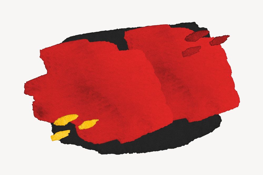 Red paint badge sticker, watercolor | Premium PSD - rawpixel