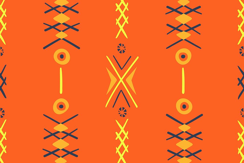 Tribal pattern background, orange Aztec | Free Photo - rawpixel