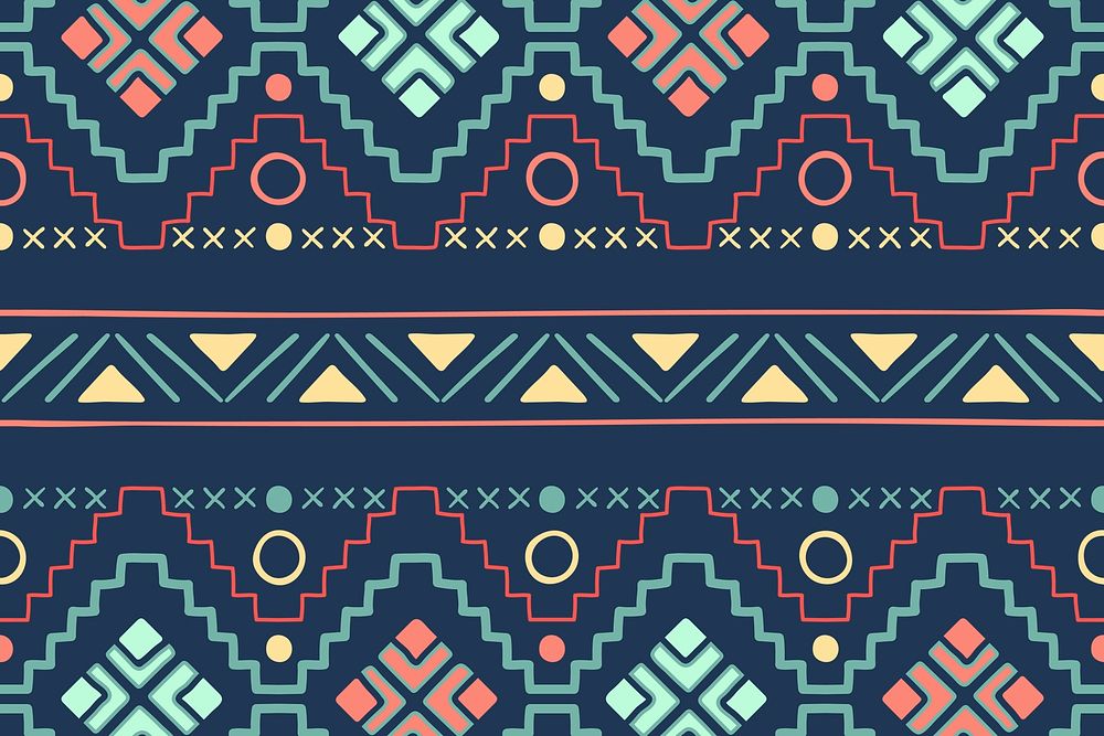 Ethnic pattern background, blue geometric | Free Photo - rawpixel
