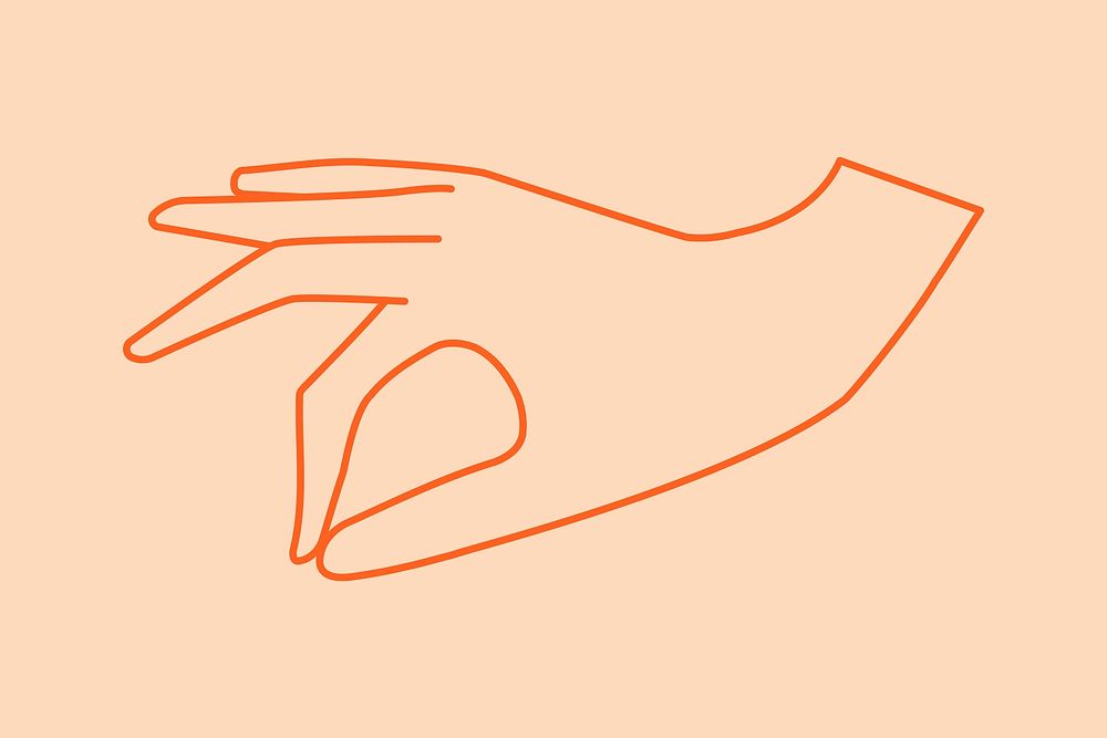 Aesthetic hand background, orange line | Free Photo - rawpixel
