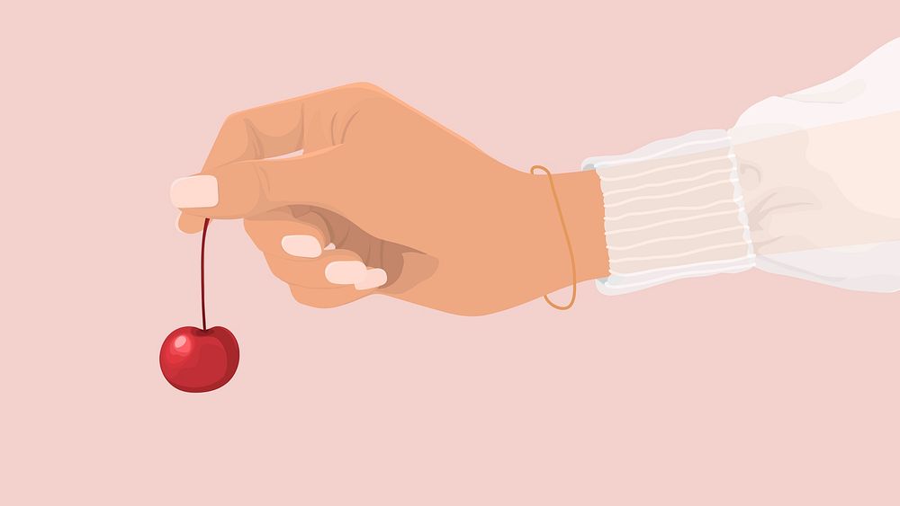 Aesthetic cherry computer wallpaper, cute | Free Photo Illustration ...