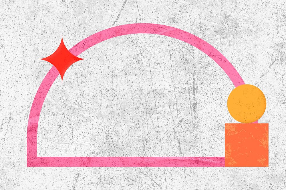 Cute arch frame background, memphis | Premium PSD - rawpixel