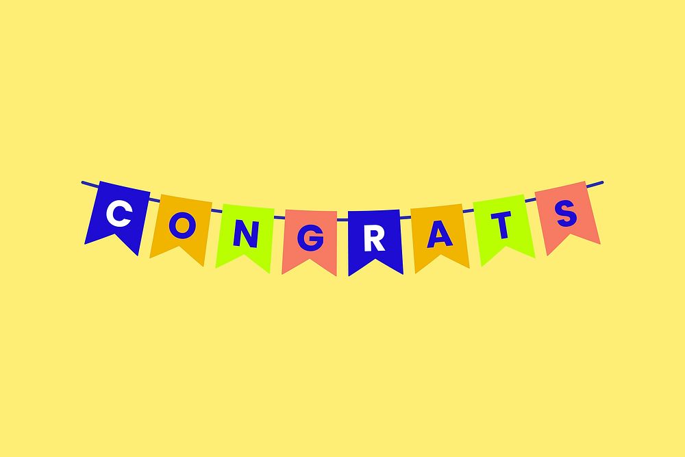 Congrats party flag decoration, collage | Premium Vector - rawpixel