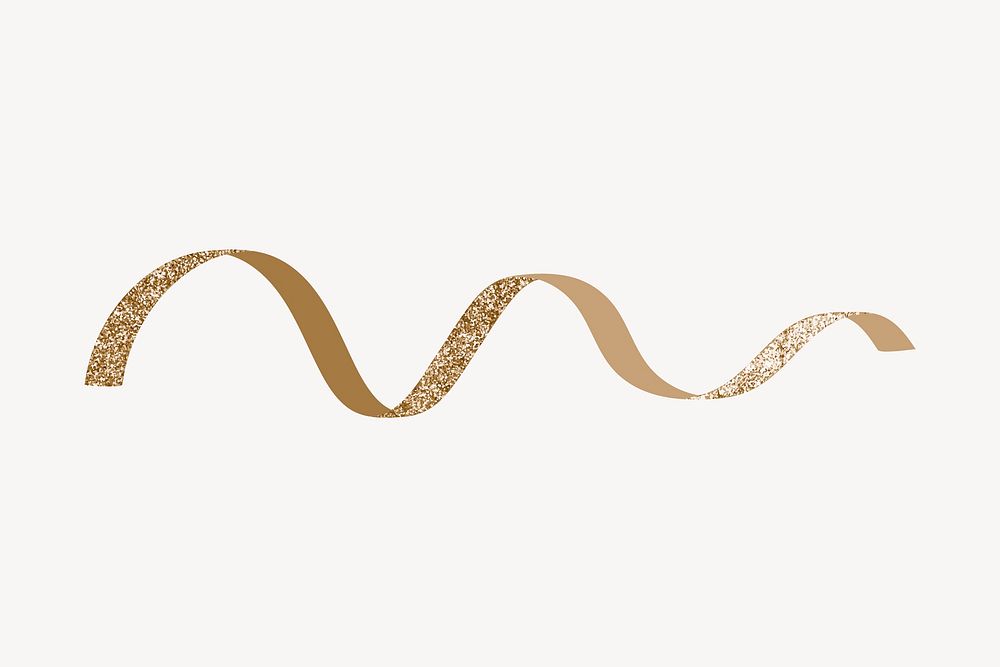 Gold ribbon party decoration element | Free PSD - rawpixel