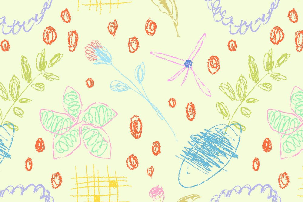 Cute crayon seamless pattern, colorful | Premium Vector - rawpixel