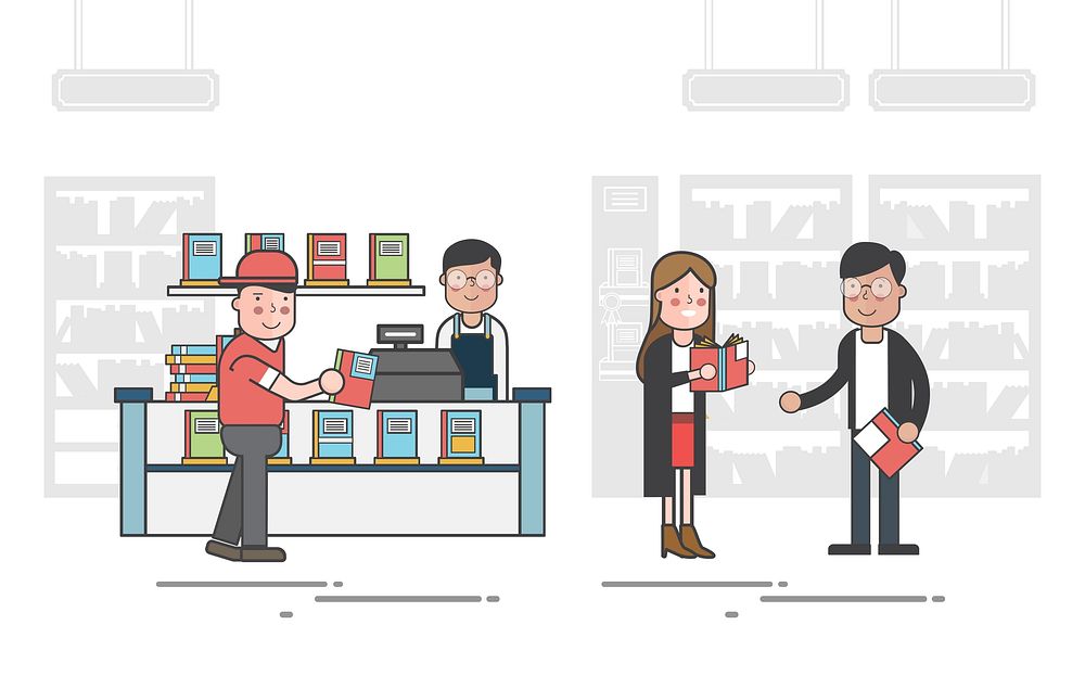 Illustration of library vector set | Free Photo Illustration - rawpixel