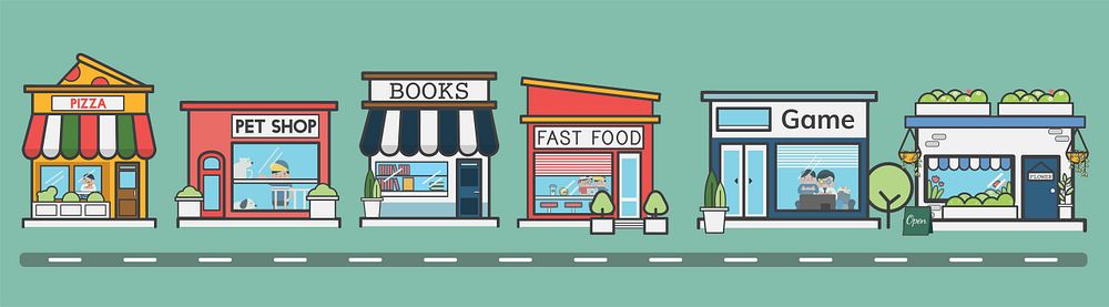 Collection of shops and stores | Free Photo - rawpixel