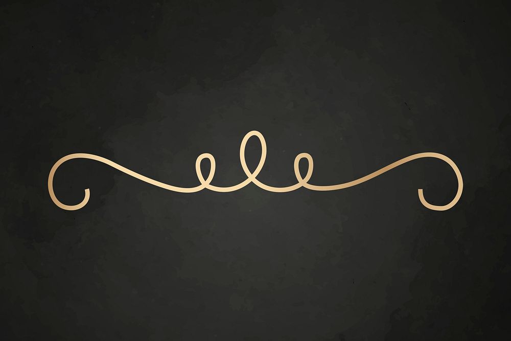 Gold scroll divider, luxury vintage | Free PSD - rawpixel