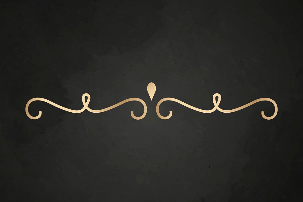 Gold scroll divider, luxury vintage | Free PSD - rawpixel