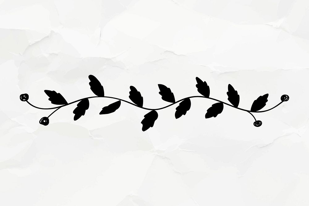 Hand drawn botanical divider, paper | Free PSD - rawpixel