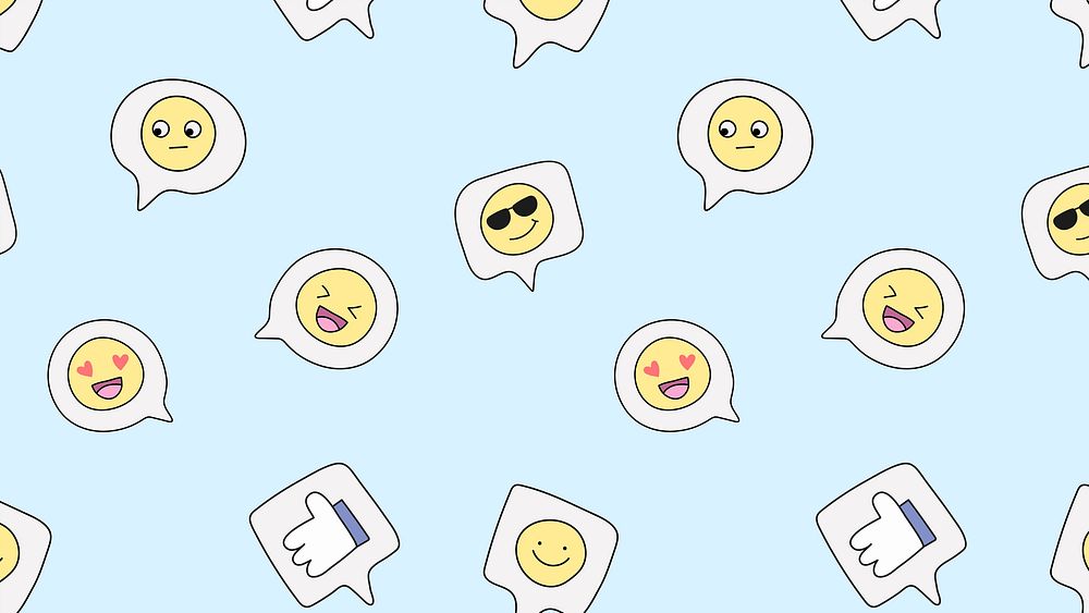Emoticon doodle computer wallpaper, cute | Free Photo - rawpixel