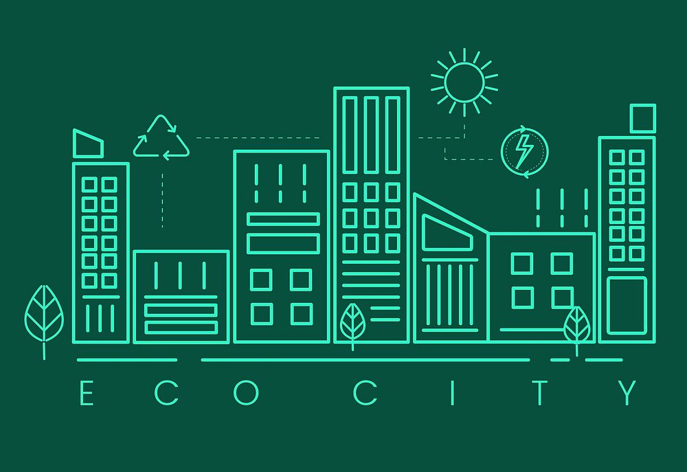 Illustration of a sustainable city | Free Vector - rawpixel