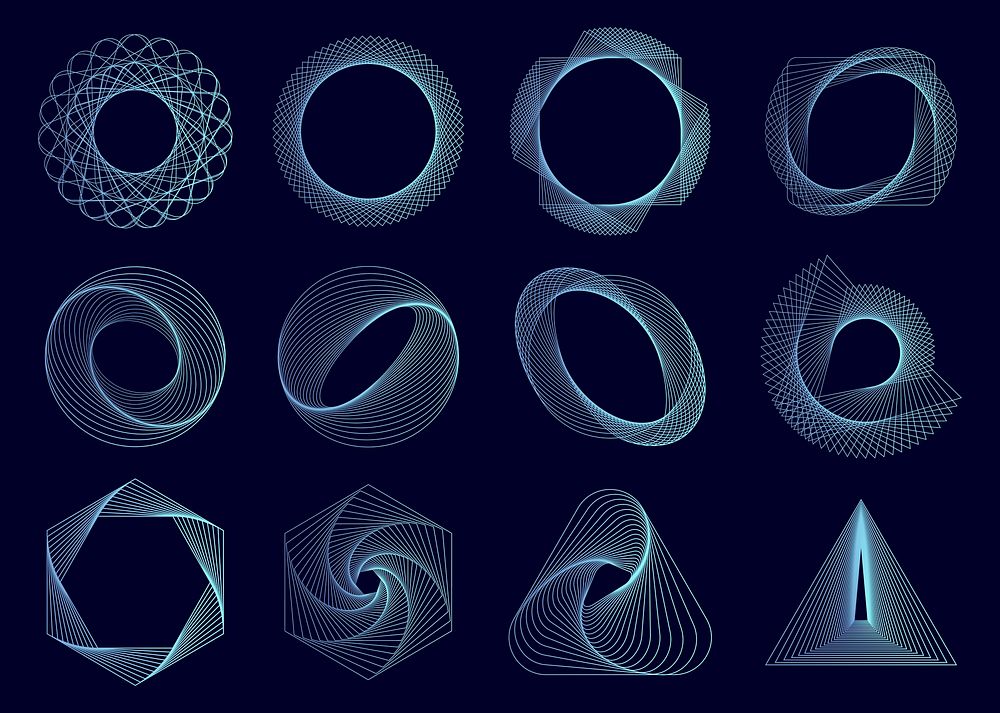 Abstract geometric elements set vector | Free Vector - rawpixel