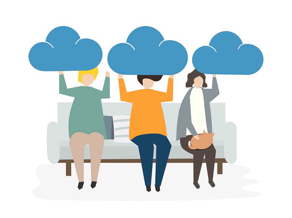 Illustration people avatar cloud connection | Premium Vector - rawpixel