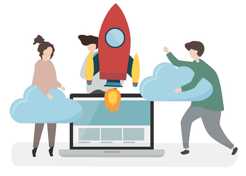 Illustration of characters with technology | Premium Vector - rawpixel