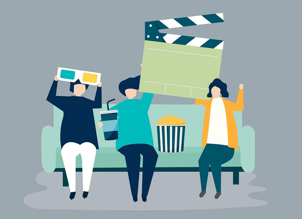 Characters people holding movie icons | Premium Vector - rawpixel