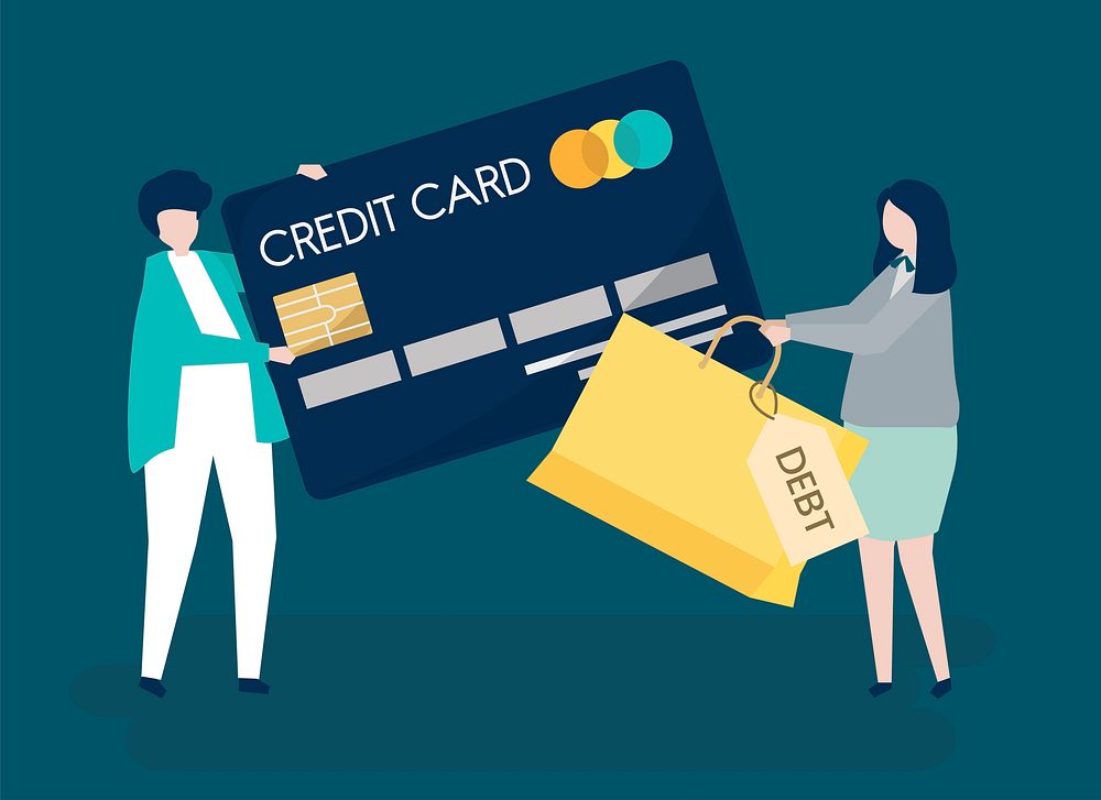 People characters and credit card | Premium Vector - rawpixel