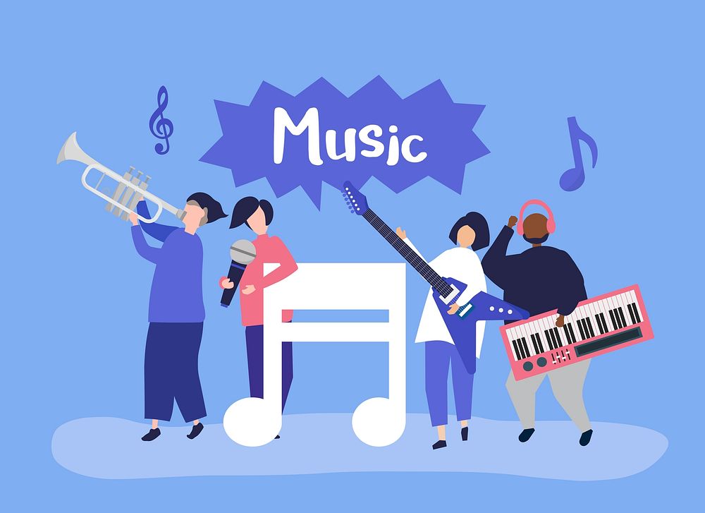 A band performing live music | Premium Vector - rawpixel
