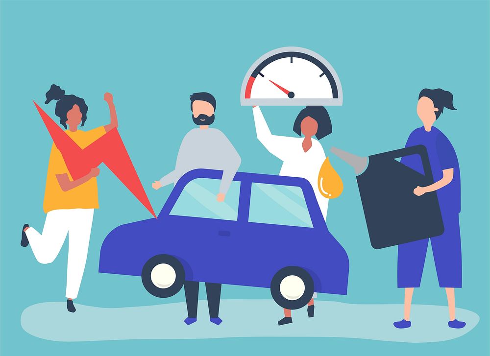 People fueling car gasoline | Premium Vector - rawpixel
