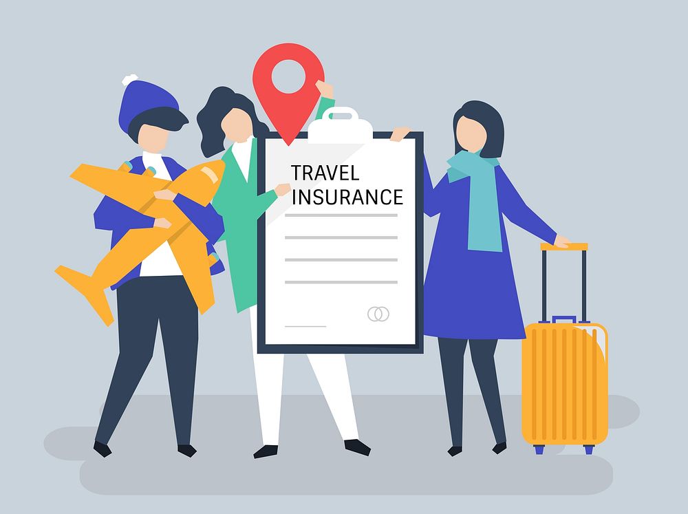 Travelers with travel insurance policy | Premium Vector - rawpixel