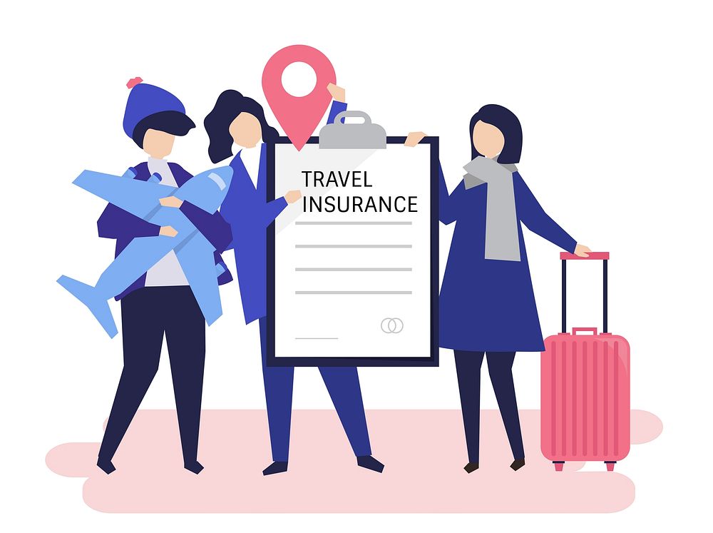 Travelers with travel insurance policy | Premium Vector - rawpixel