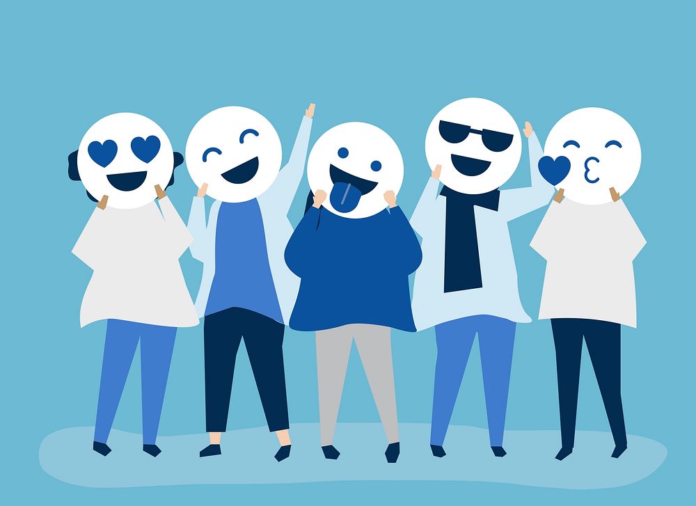 People happy emotion emoticons illustration | Premium Vector - rawpixel