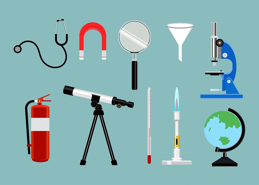 Collection science study tools set | Premium Vector - rawpixel