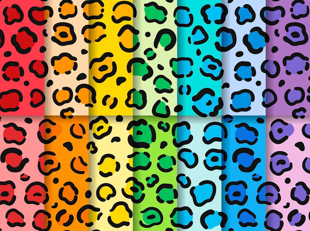 Collection seamless colorful animal patterns | Premium Vector - rawpixel