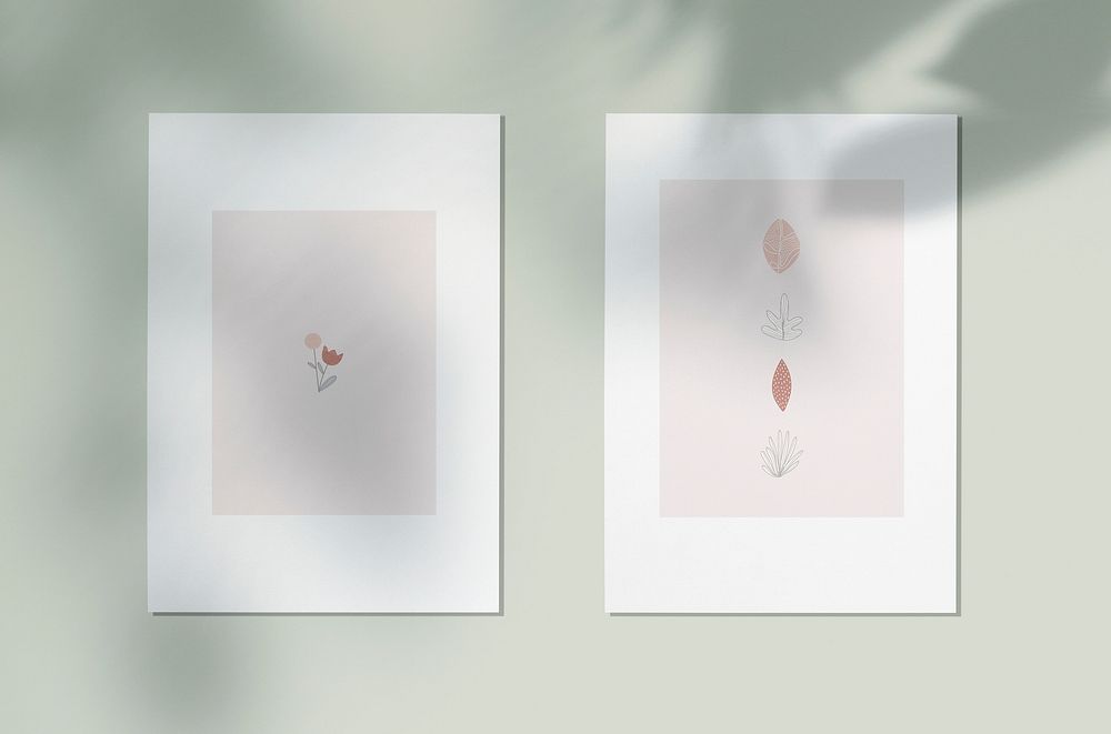 Doodle patterned poster template mockup | Premium Photo - rawpixel