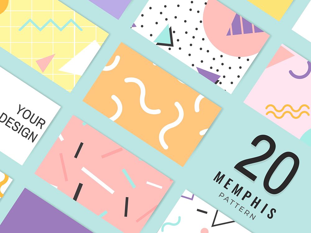 Colorful geometric memphis style cards | Premium Vector - rawpixel