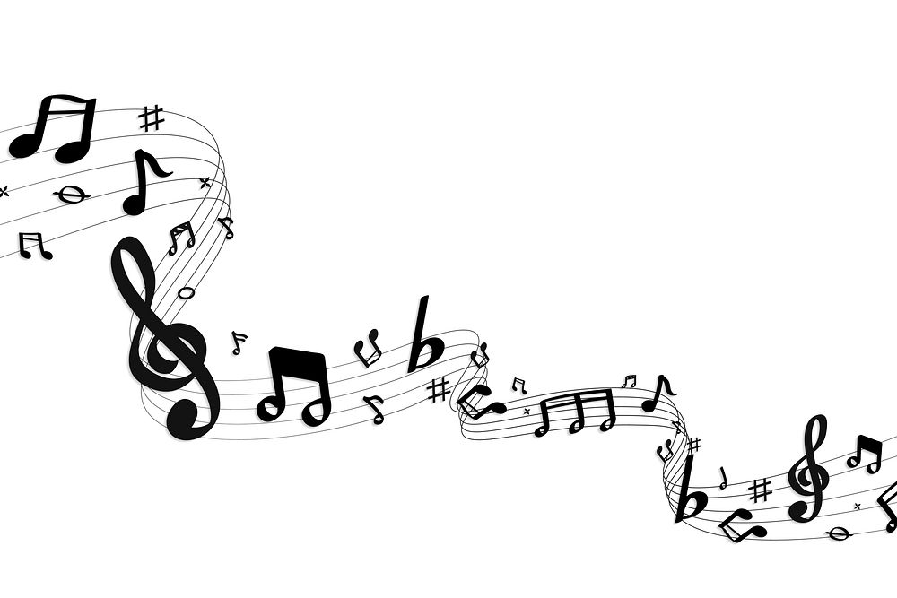 Black flowing music notes white | Premium Vector - rawpixel