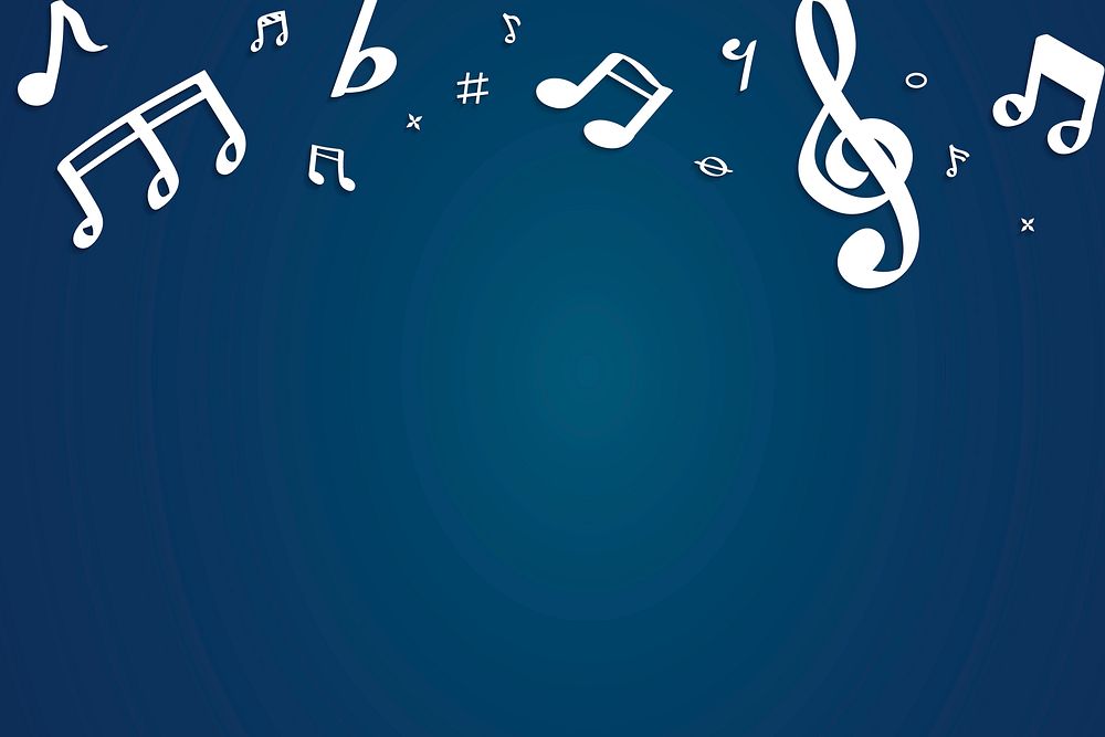 Musical Notes Background Blue