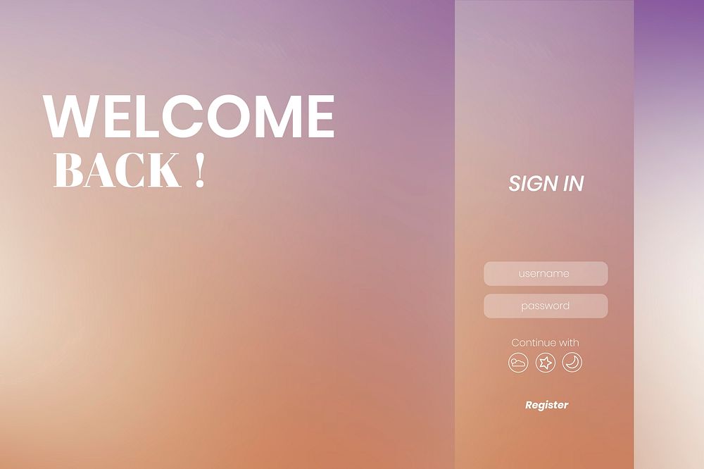 Welcome back login page vector | Premium Vector - rawpixel