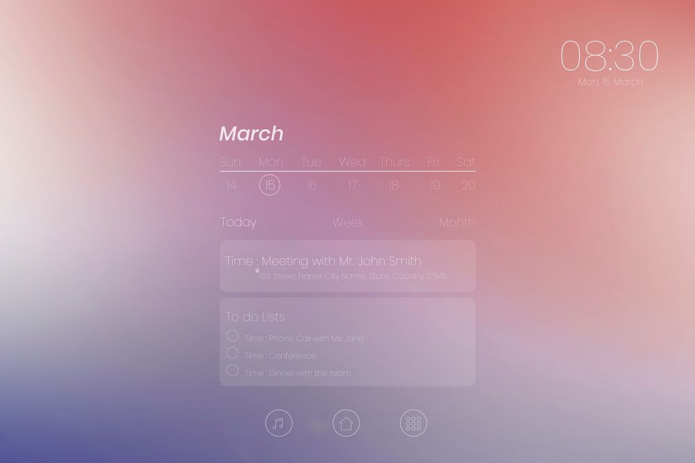 Digital calendar displayed on a screen | Free Vector - rawpixel