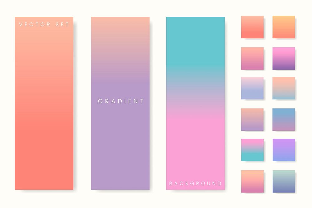 Pastel gradient background vector set | Premium Vector - rawpixel